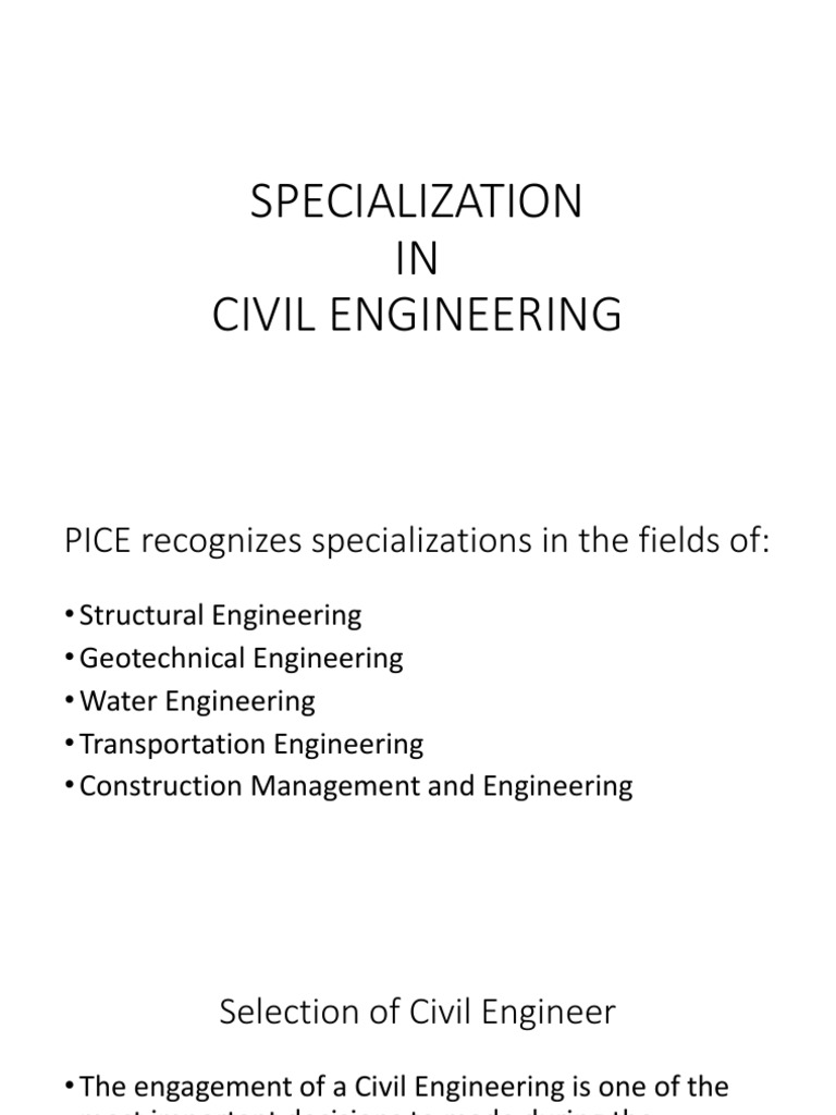 Specialization | PDF | Engineering | Civil Engineering