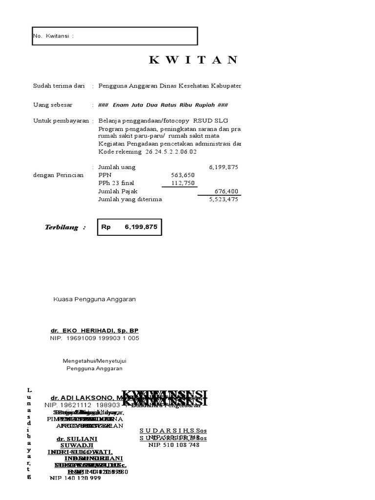 Kwitansi ATK 1 | PDF