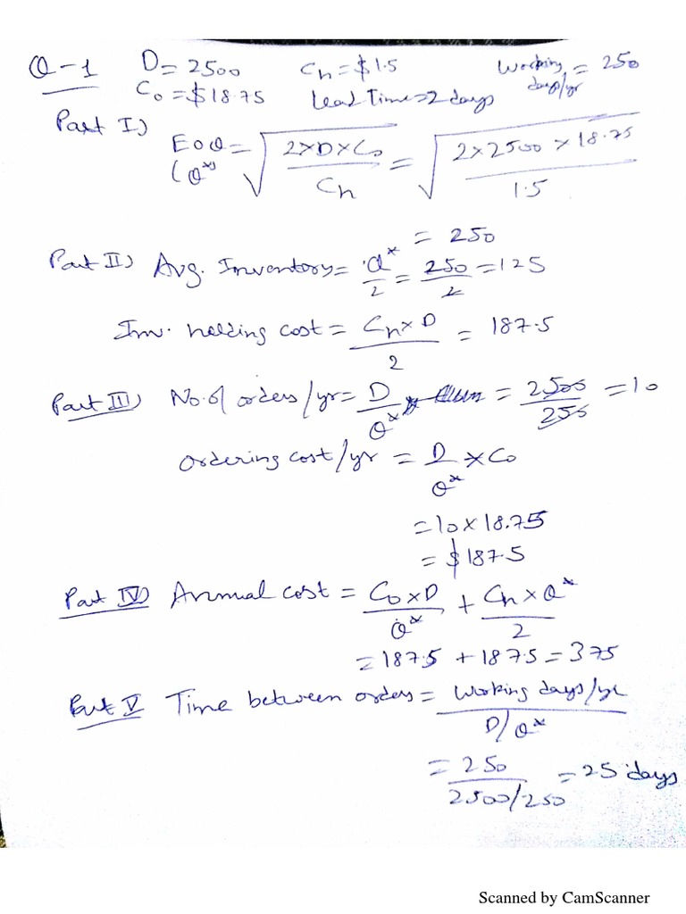 EOQ Model | PDF