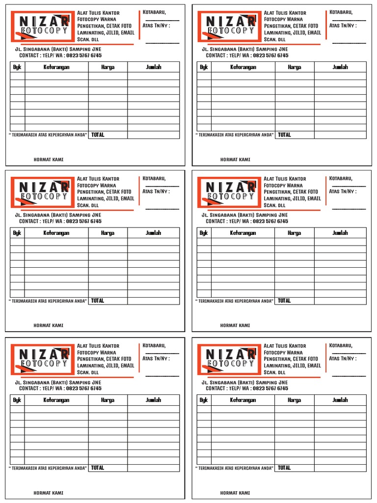 Nota Cetak PDF | PDF