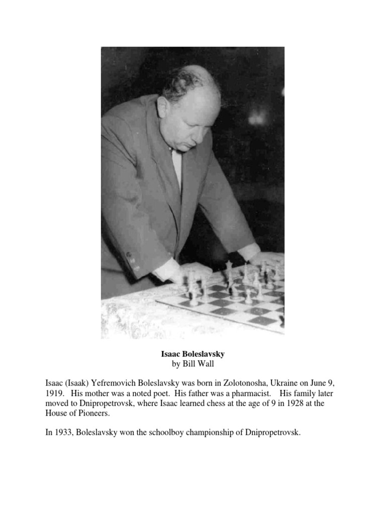 Isaac Boleslavsky | PDF | Chess Writers | World Chess Championships