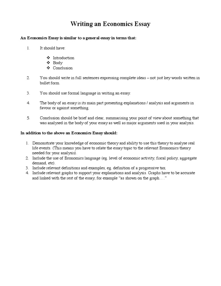 Guide to Writing an Economics Essay | PDF