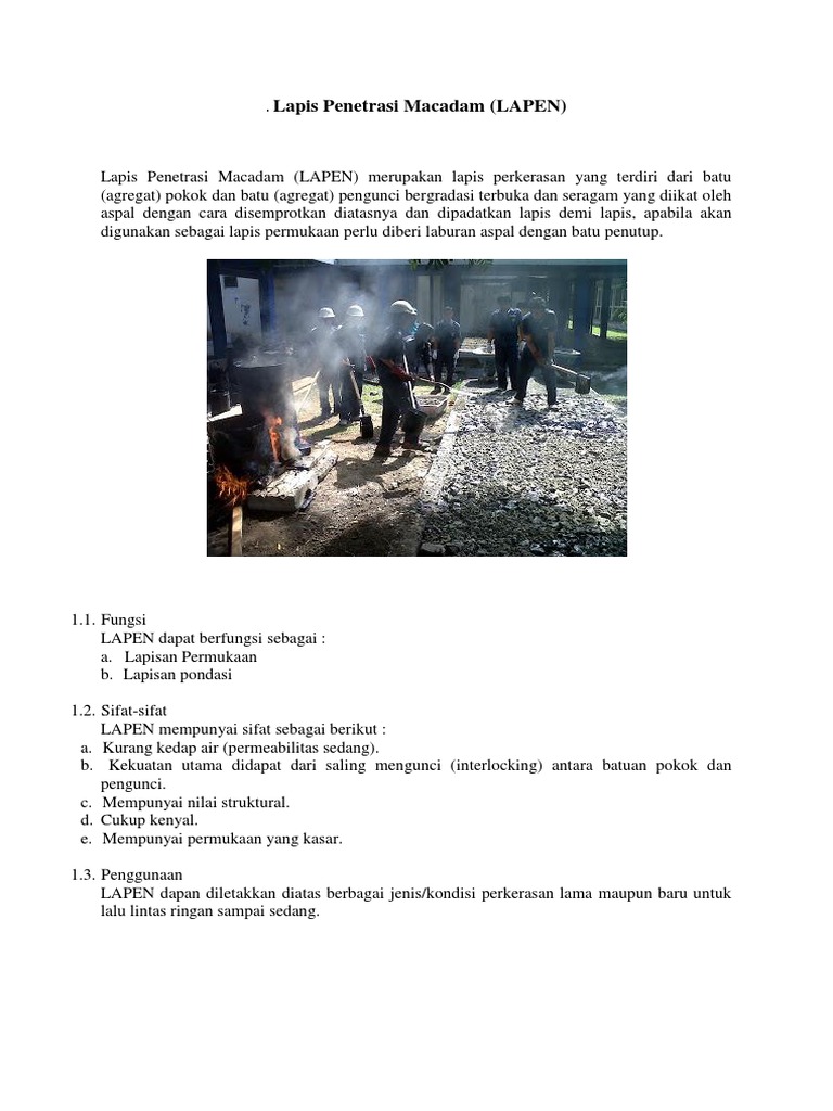 Langkah Kerja Lapen | PDF