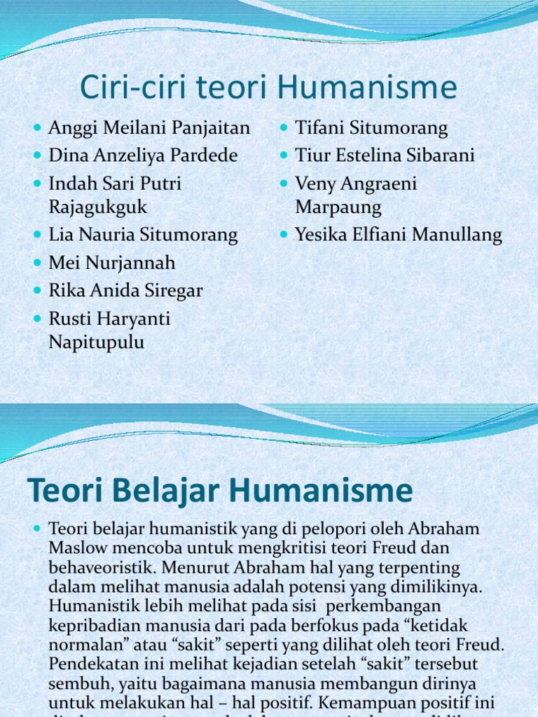 Ciri-Ciri Teori Humanisme dalam Pendidikan | PDF