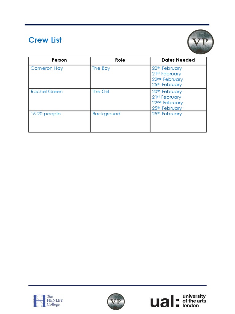 Crew List | PDF