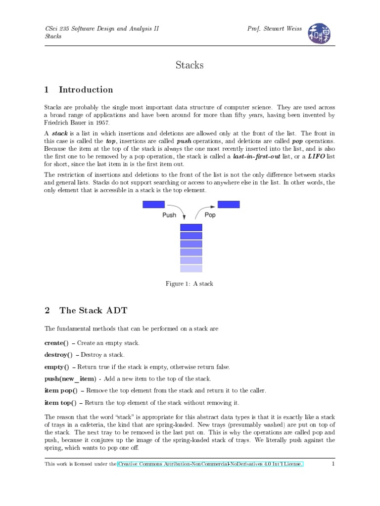 A Stack Primer: Introduction, Applications, and Implementation of the Stack Abstract Data Type ...