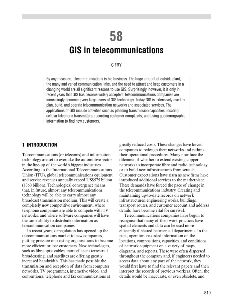 Gis For Telecom | Download Free PDF | Telecommunication | Cellular Network