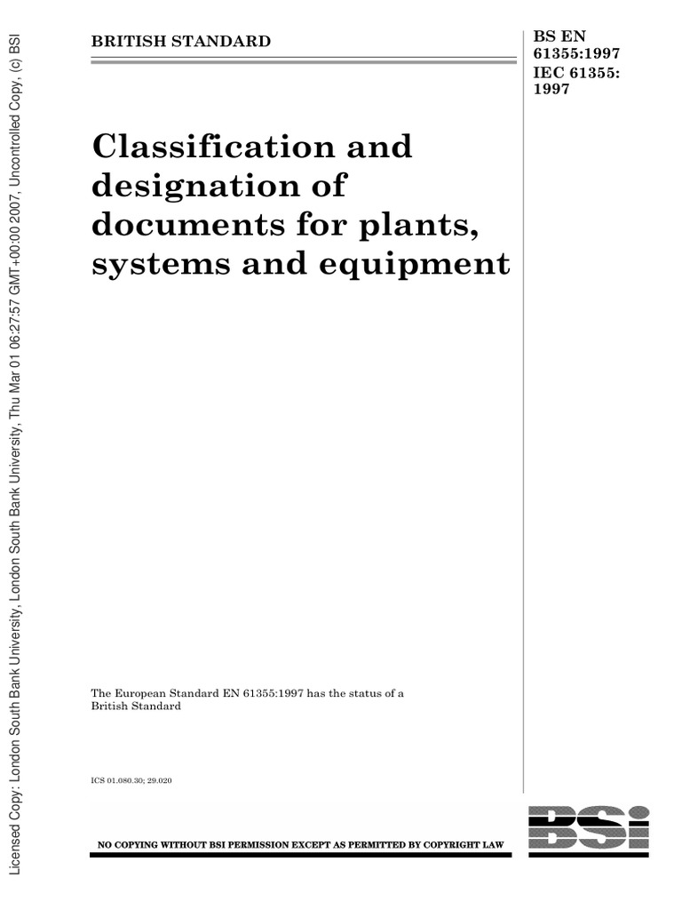 Iec 61355 1997 BS en 61355 1997 PDF | PDF
