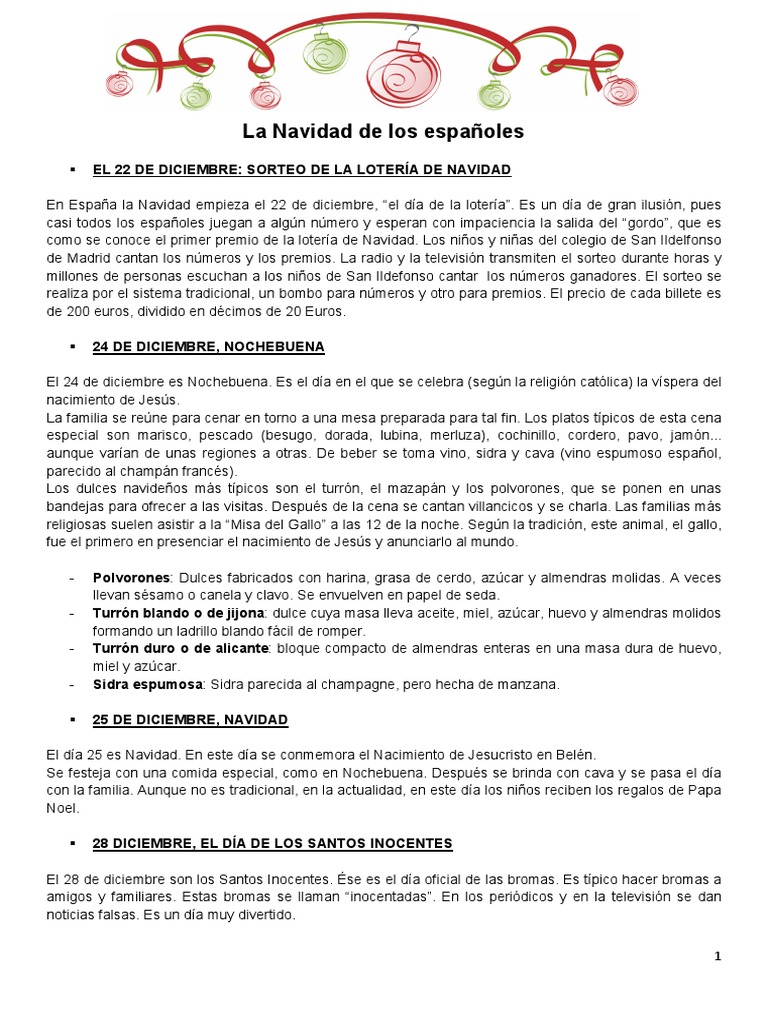 Tradiciones Navideñas en España | PDF | Nochebuena | Navidad