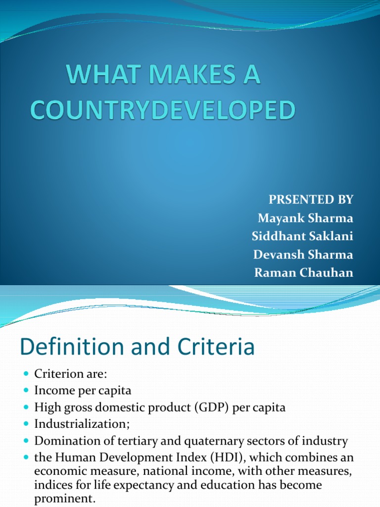 What Makes A Countrydeveloped | PDF | Purchasing Power Parity ...