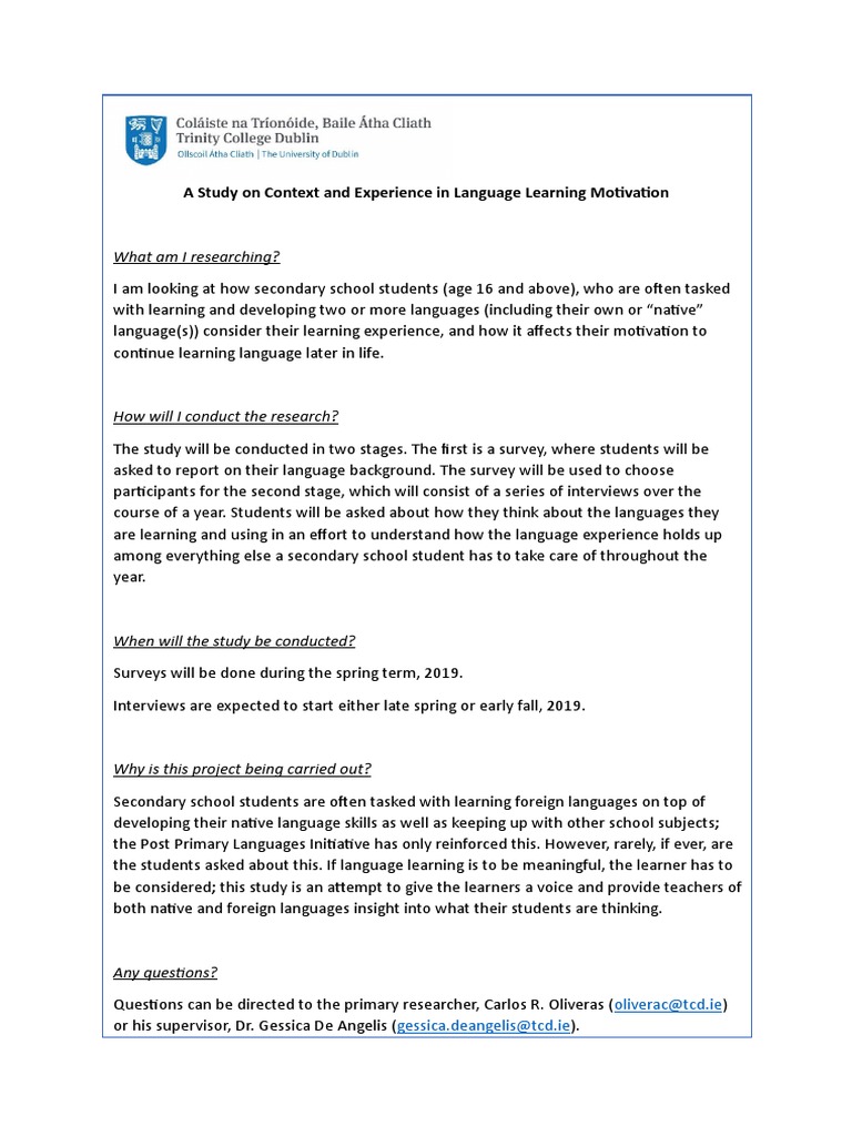 Basic Informational Leaflet | PDF | Foreign Language | Learning