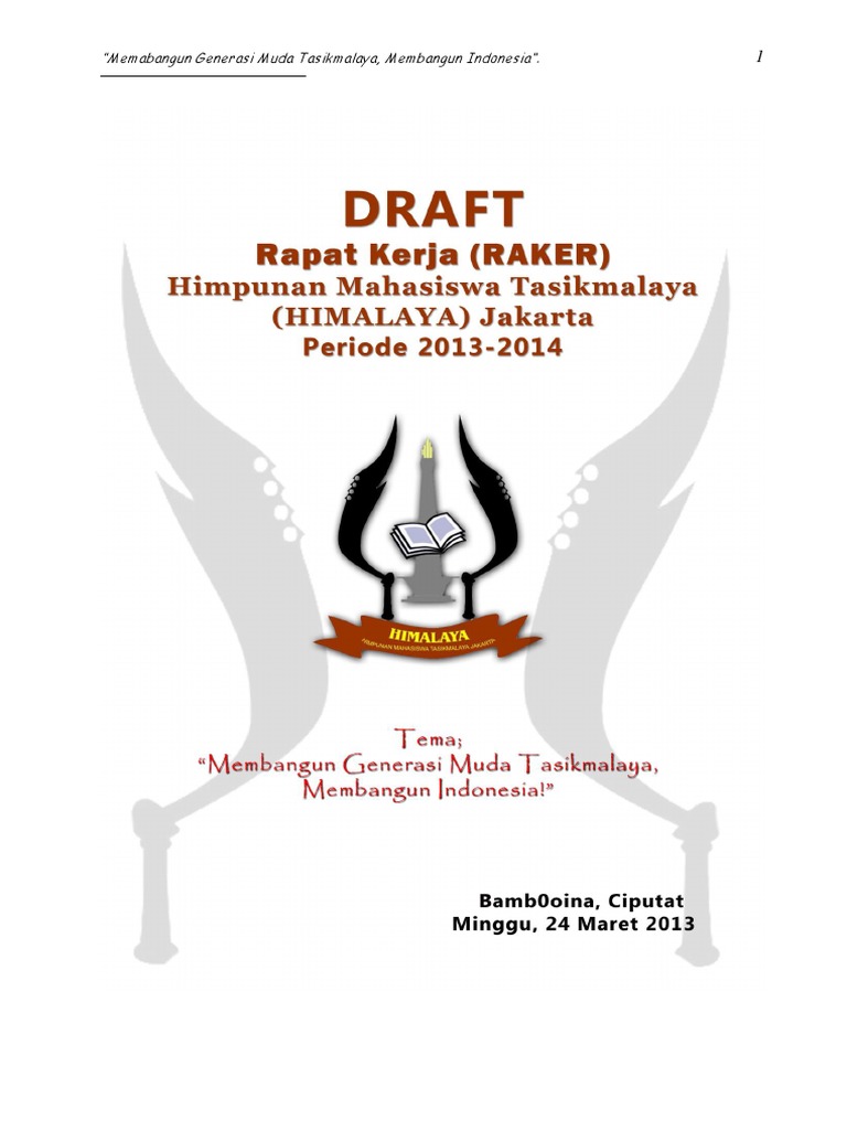 Draft Raker Organisasi | PDF