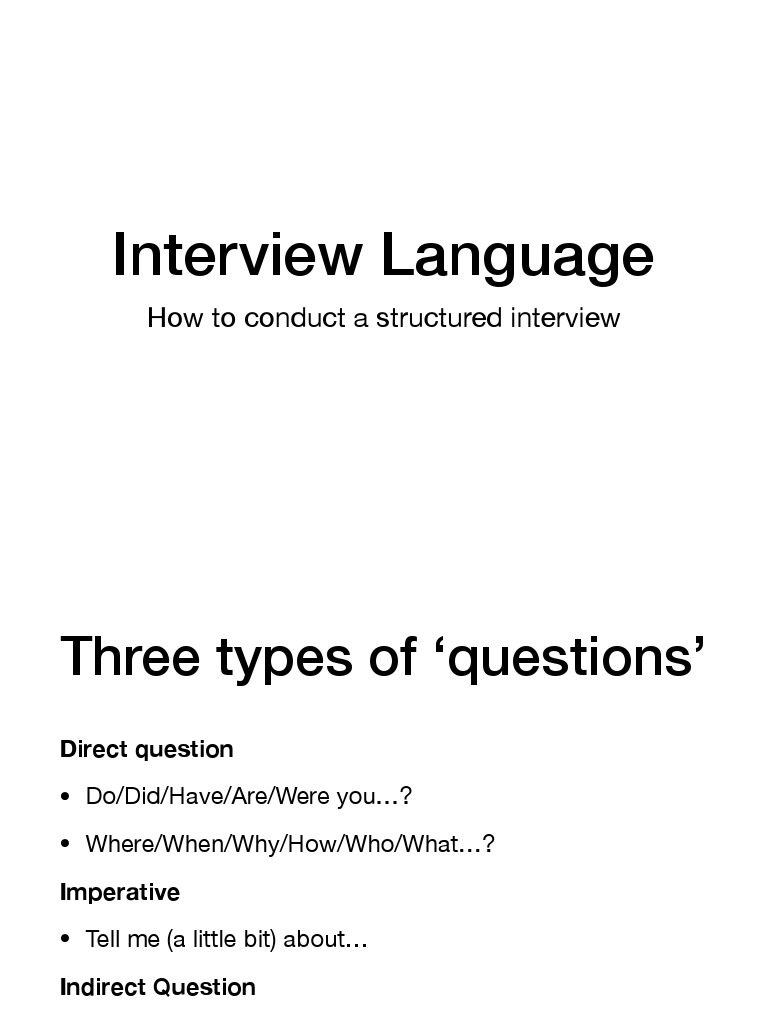 Interview Language: How To Conduct A Structured Interview | PDF