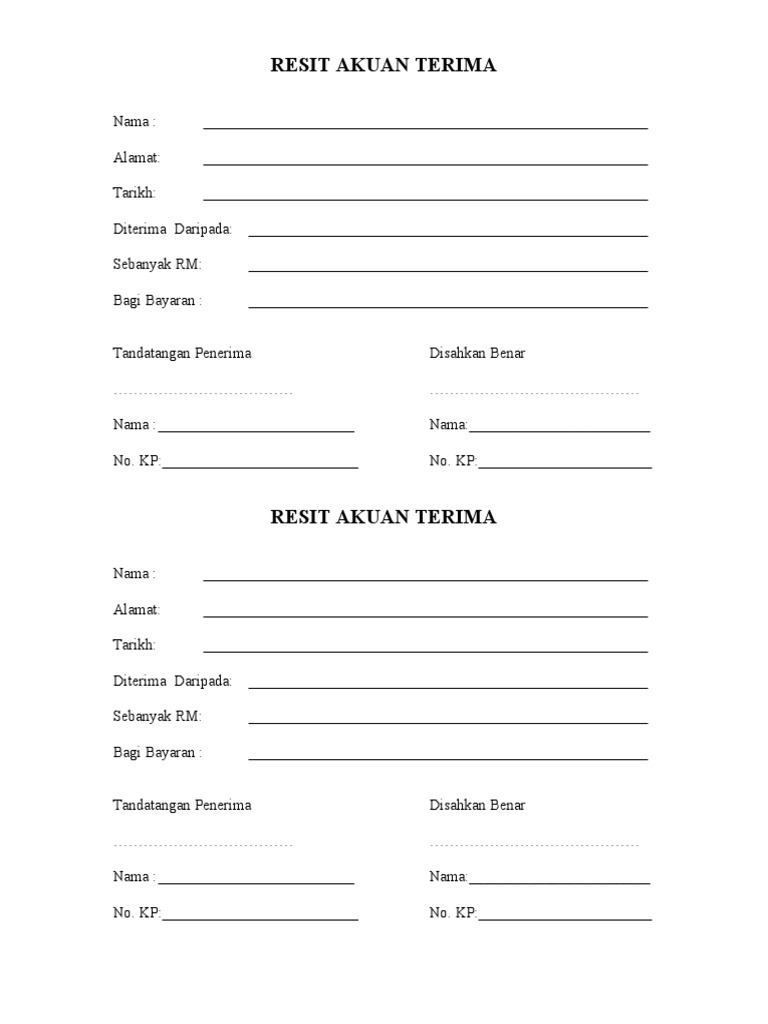 Akuan Resit Terima | PDF