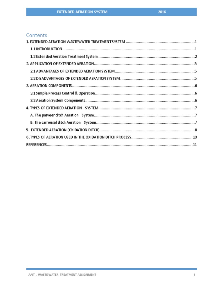 Extended Aeration Wastewater Treatment System | PDF | Sewage Treatment ...