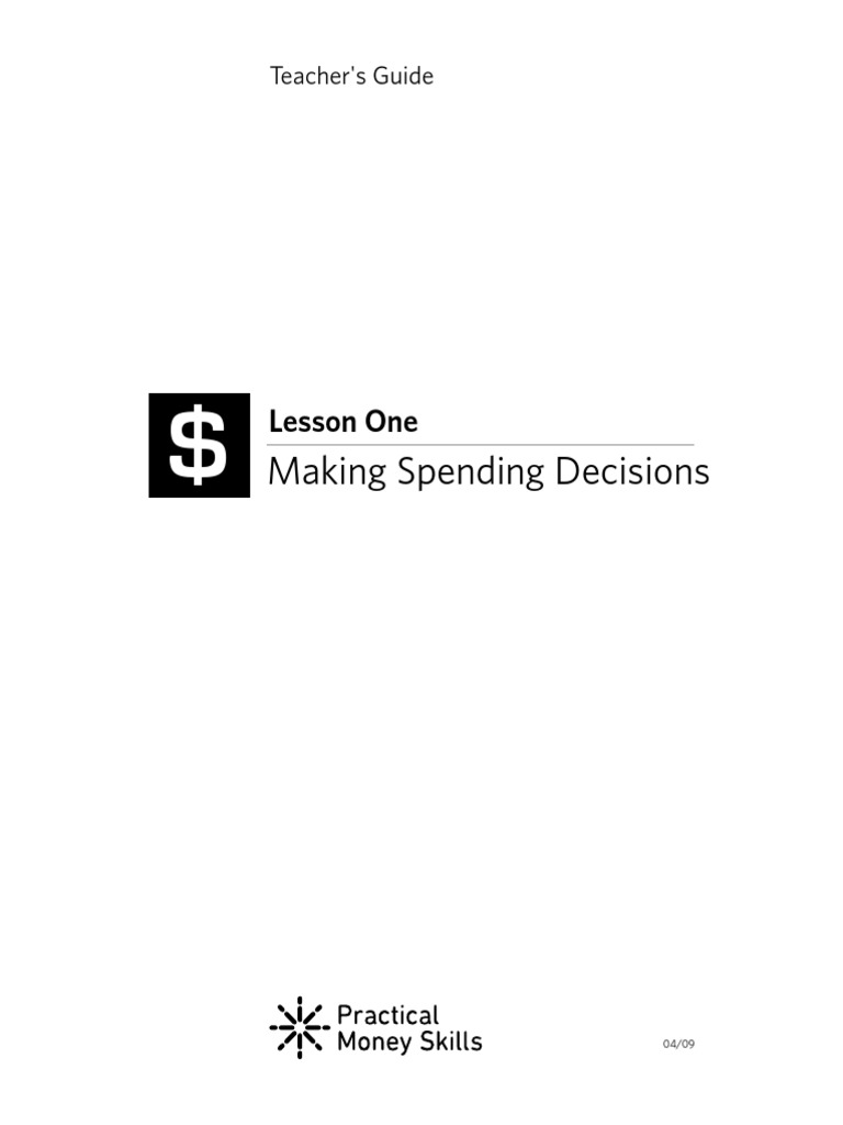 Making Spending Decisions: Lesson One | PDF | Decision Making ...
