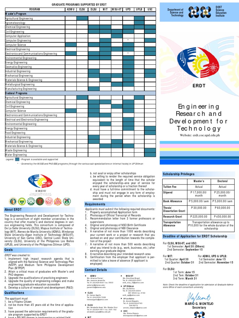 ERDT Brochure 2014 PDF | PDF | Doctor Of Philosophy | Engineering