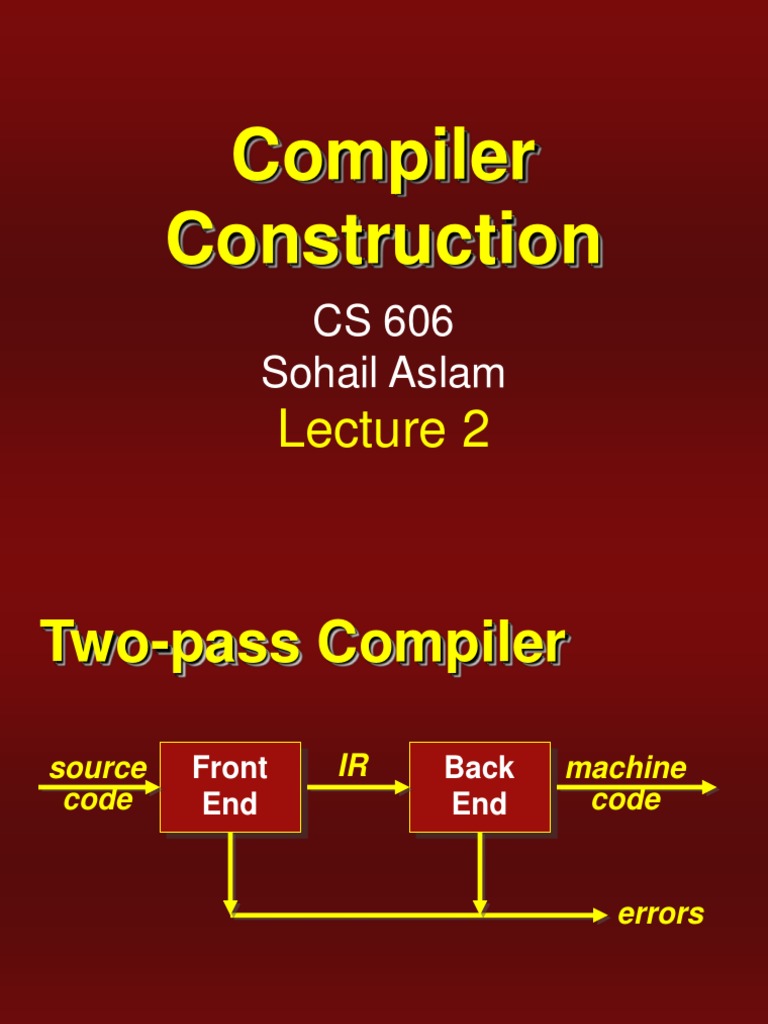 Two Pass Compiler Construction Lecture Pdf Parsing Syntax Logic 4491