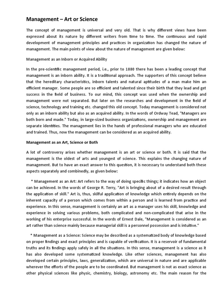 Management: Art, Science, and Styles | PDF