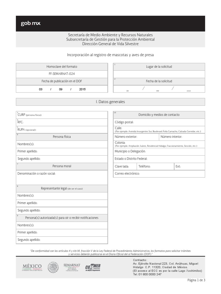 Formato SEMARNAT | Ciudad de México | México