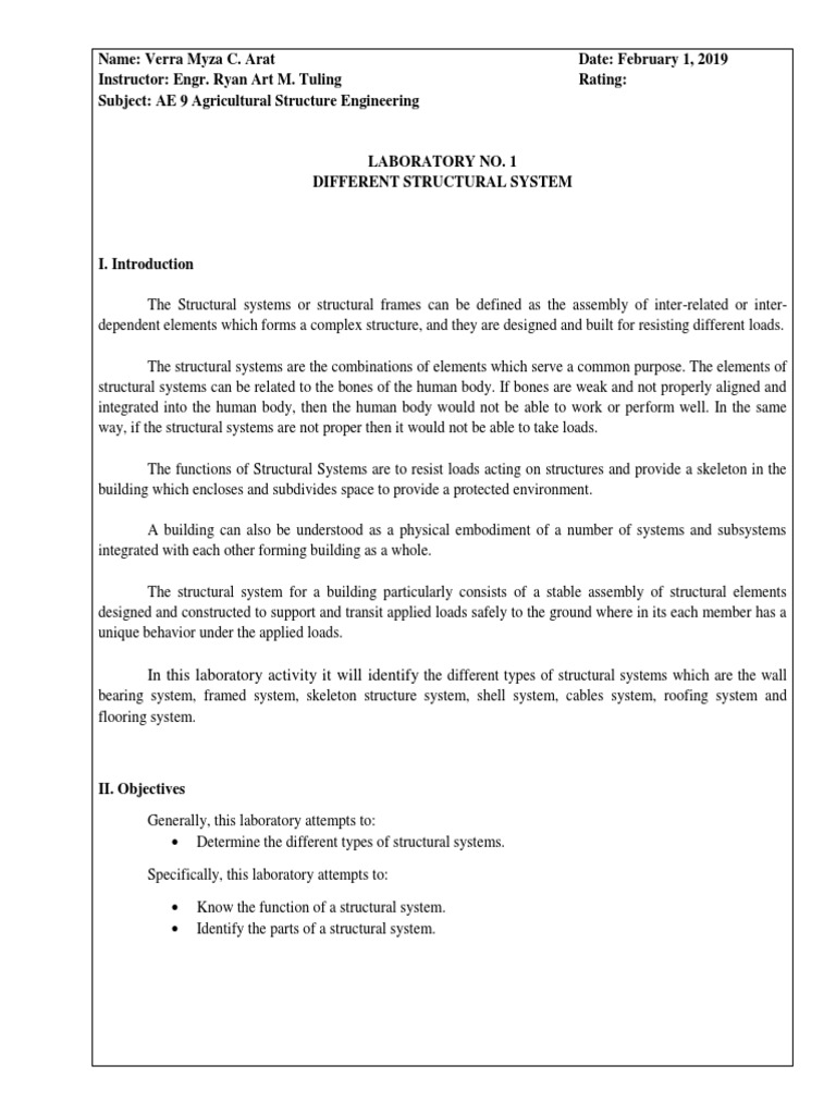 Lab 1 Structure | PDF | Truss | Framing (Construction)