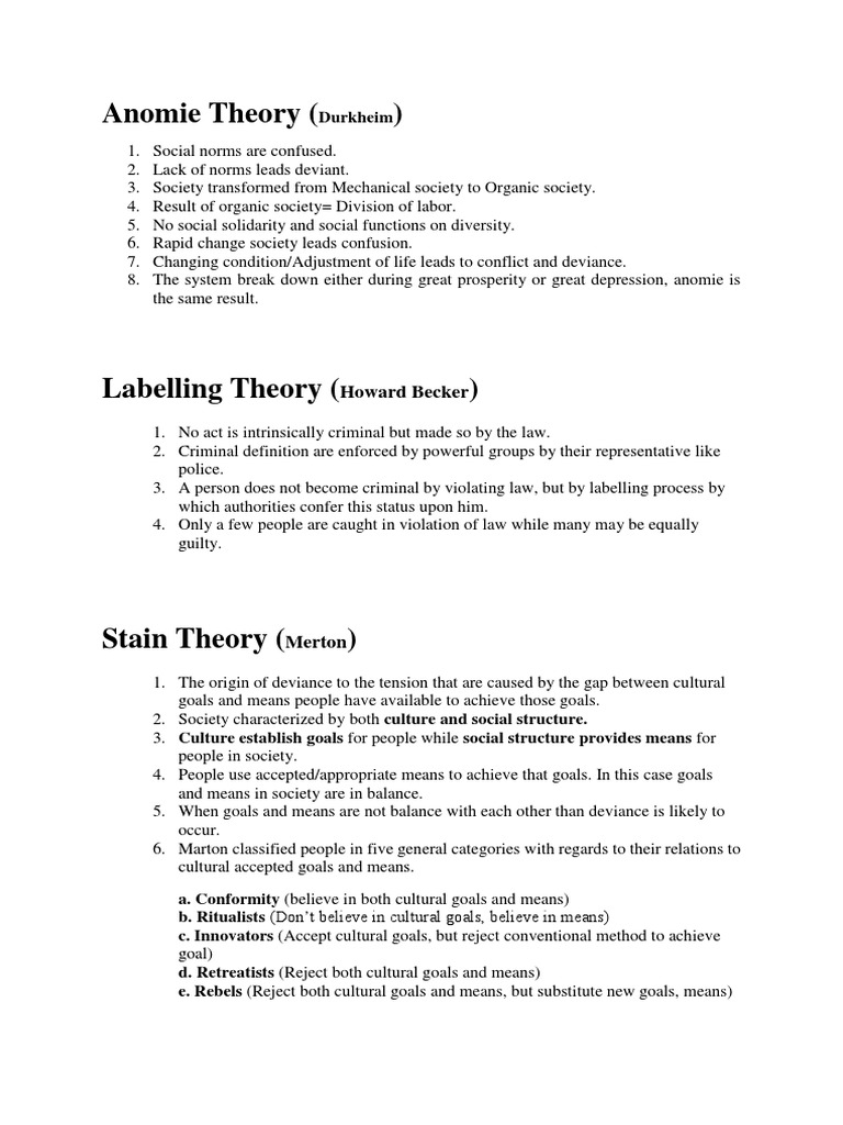 Understanding Anomie in Criminology | PDF | Deviance (Sociology ...