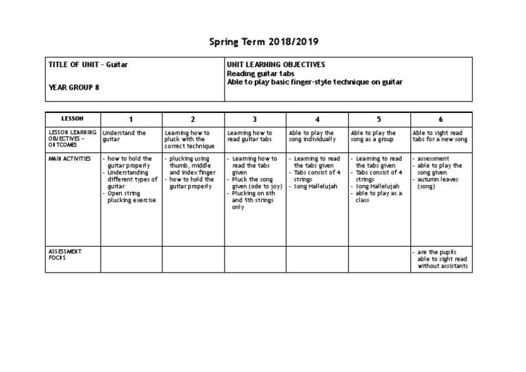 Y8 Music Scheme of Work