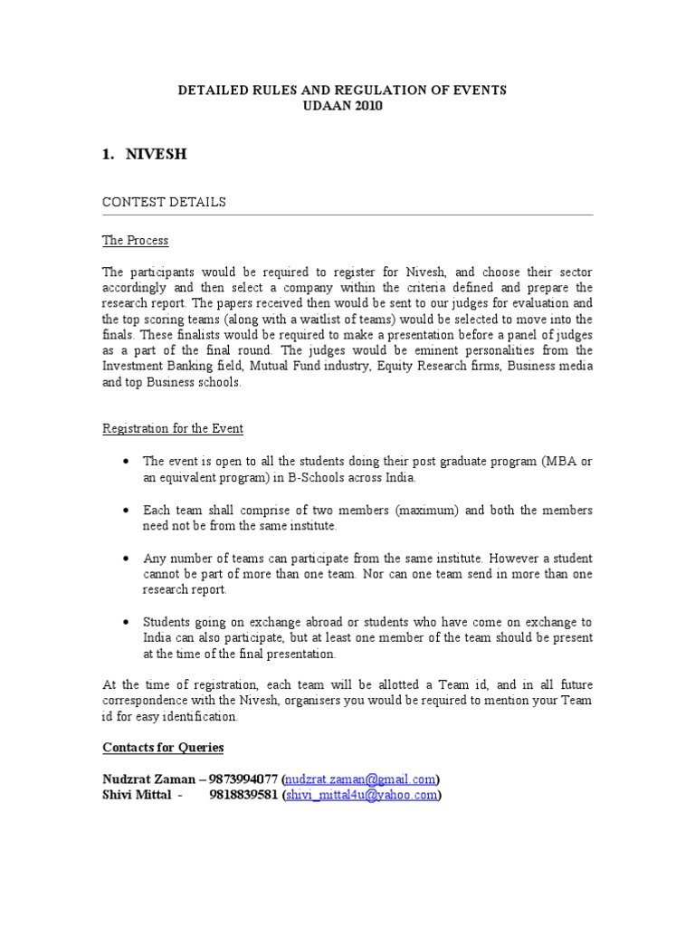 Detailed Rules & Regulation | PDF