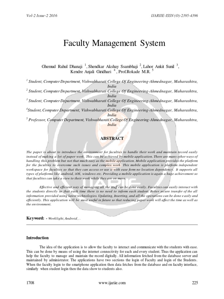 Faculty Management System | PDF | Application Software | Databases