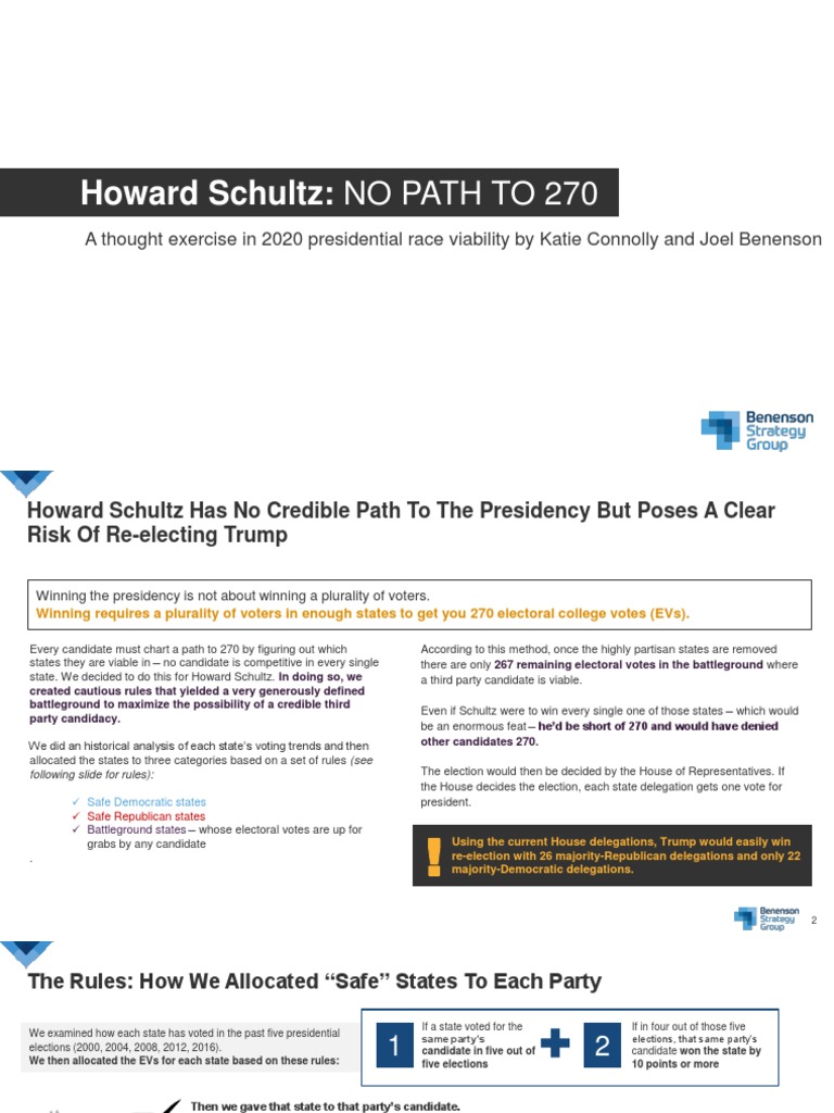 Howard Schultz No Path To 270 | PDF | Swing State | Democratic Party ...