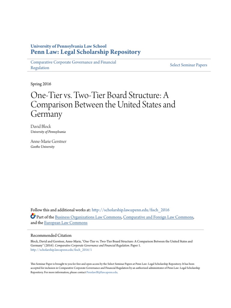 One-Tier vs. Two-Tier Board Structure - A Comparison Between The U ...