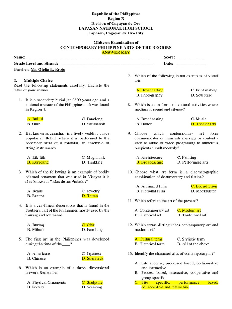 Midterm CPAR | PDF | Philippines | Modernism