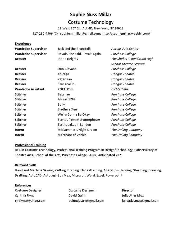 Millar Sophie Resume | PDF