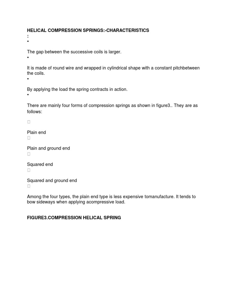 Helical Compression Springs:-Characteristics | PDF