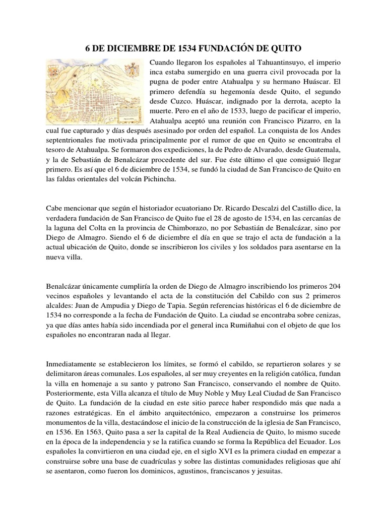 Fundación de Quito: Historia y Contexto | PDF | Colonización española ...