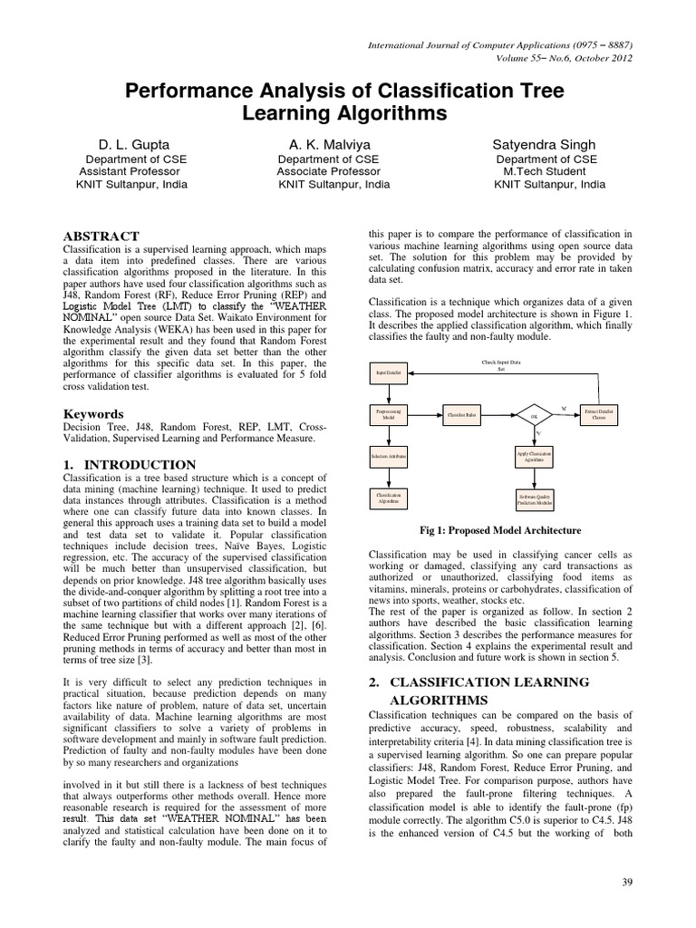 Leo Breiman 2001 Random Forest Algorithm Weka - Google Scholar | PDF | Statistical ...