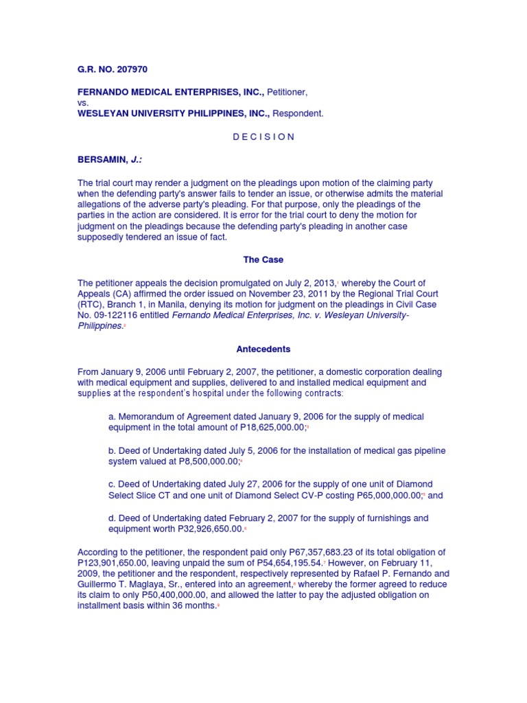 Judgment on Pleadings Appeal Case | PDF | Pleading | Lawsuit