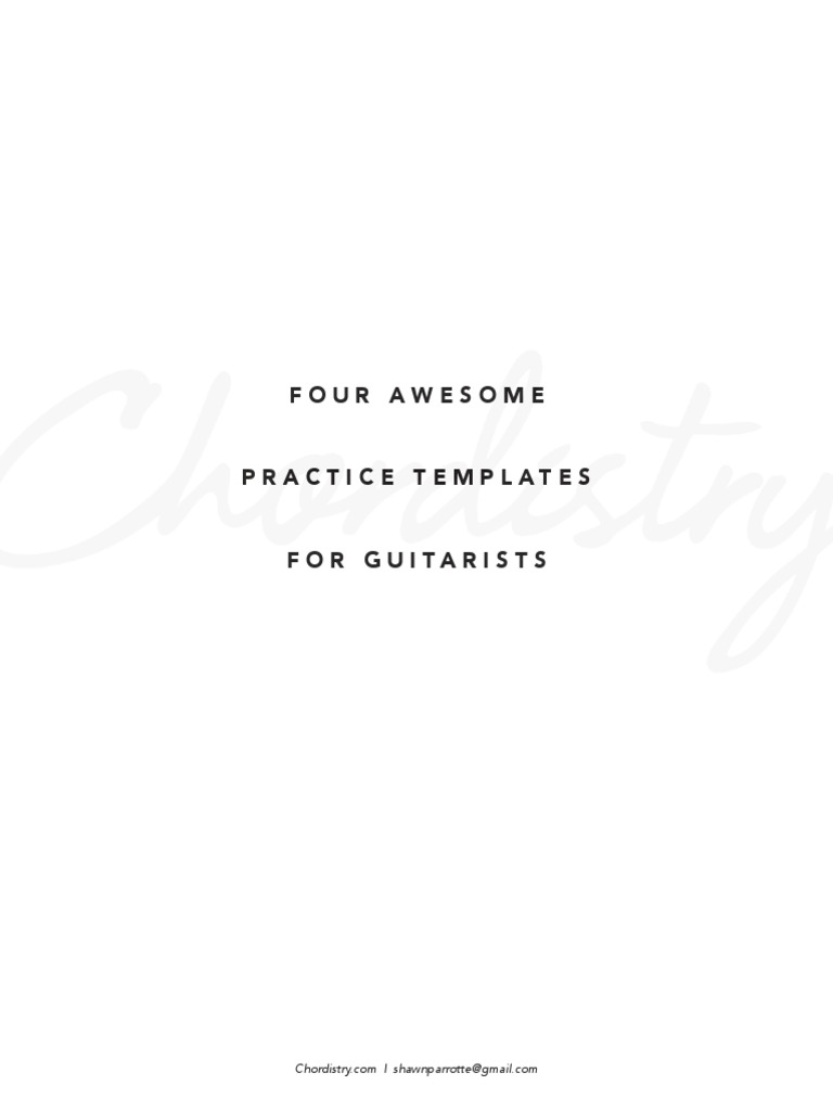 Four Essential Guitar Practice Templates | PDF | Guitars | Music Theory