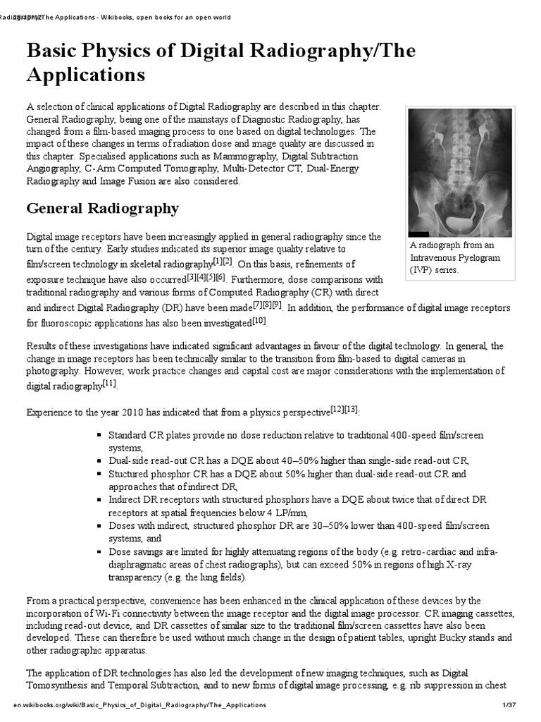 Basic Physics of Digital Radiography The Applications Wikibooks | PDF ...