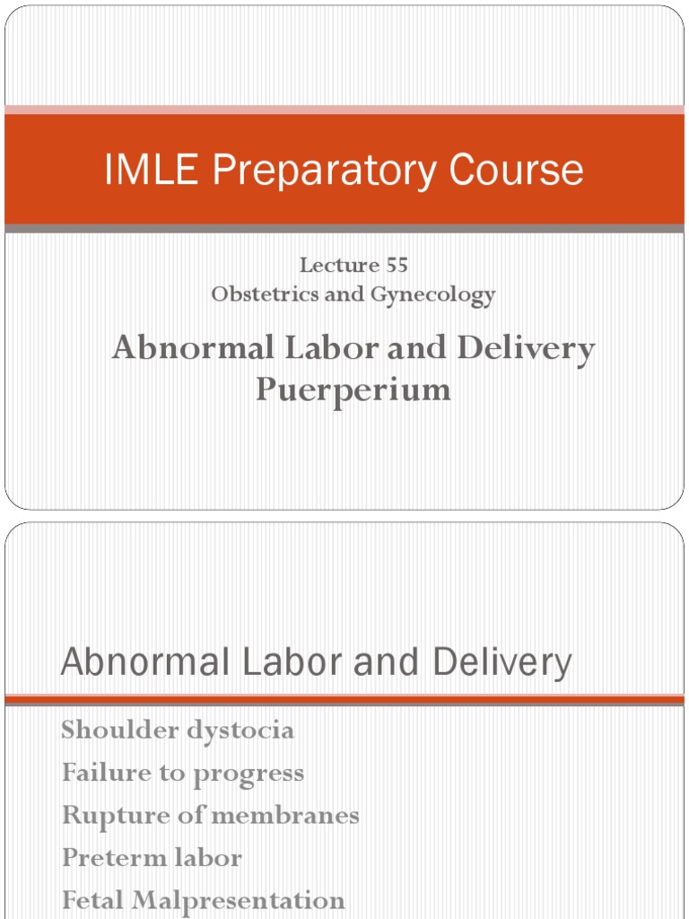 Abnormal Labor and Delivery Overview | PDF | Caesarean Section | Childbirth