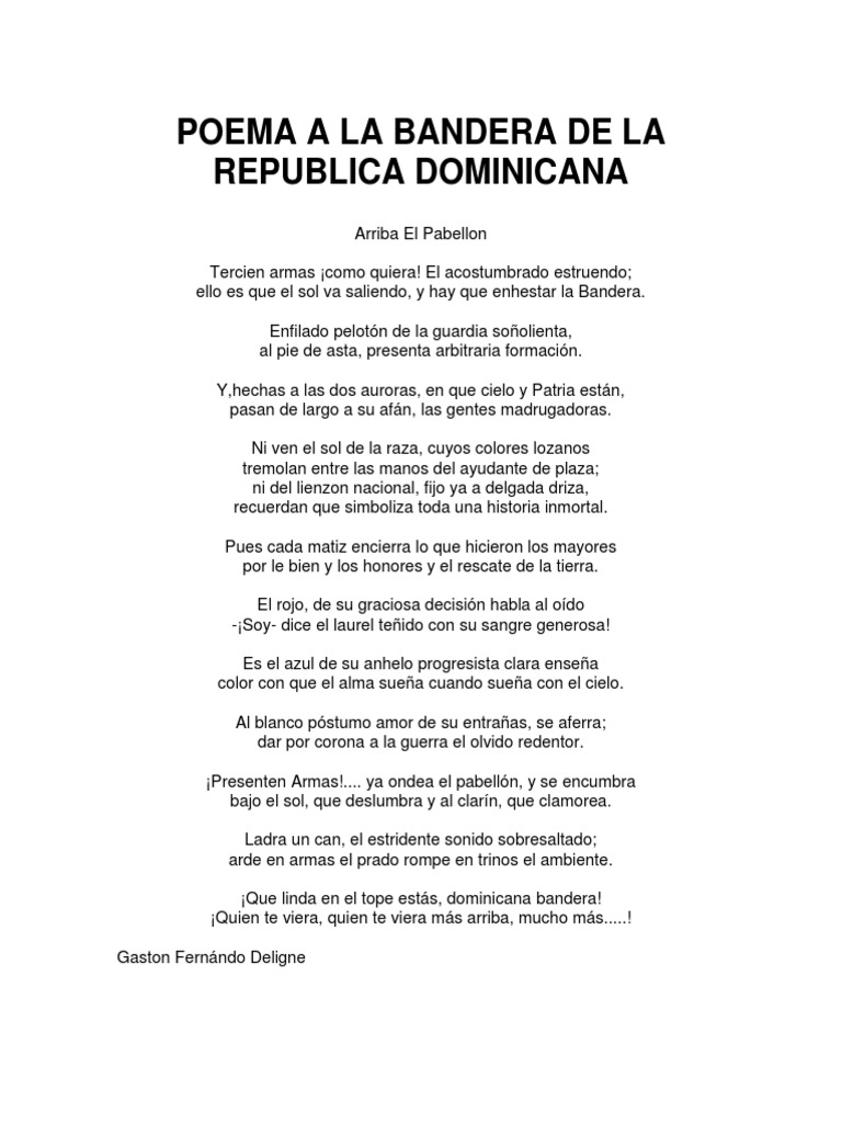 Poema A La Bandera de La República Dominicana | PDF