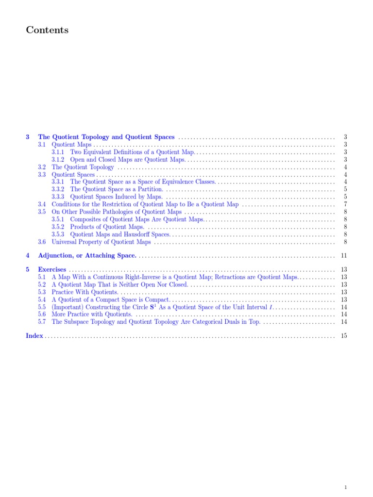 Quotient Spaces and Adjunction Spaces | PDF | Continuous Function | Function (Mathematics)