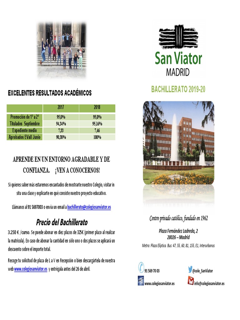 Díptico Externo Bachillerato San Vaitor Madrid | PDF | Francia | Science