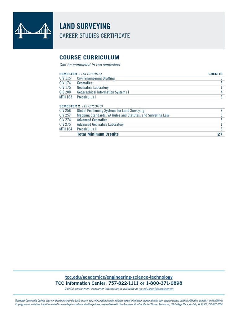 Land Surveying Career Studies Certificate: A Two-Semester Program ...