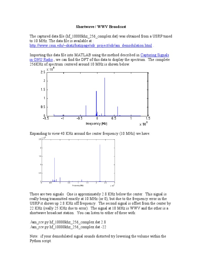 Capturing Signals in GNU Radio: Shortwave / WWV Broadcast | PDF | Computers