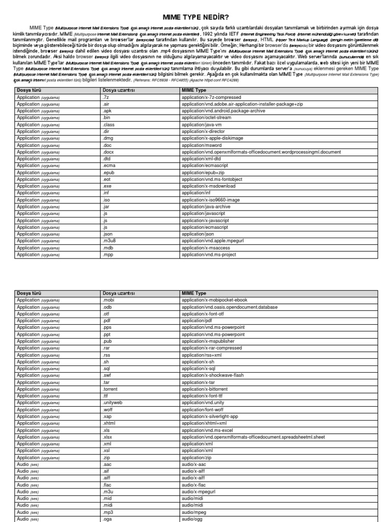 MIME Type Nedir | PDF