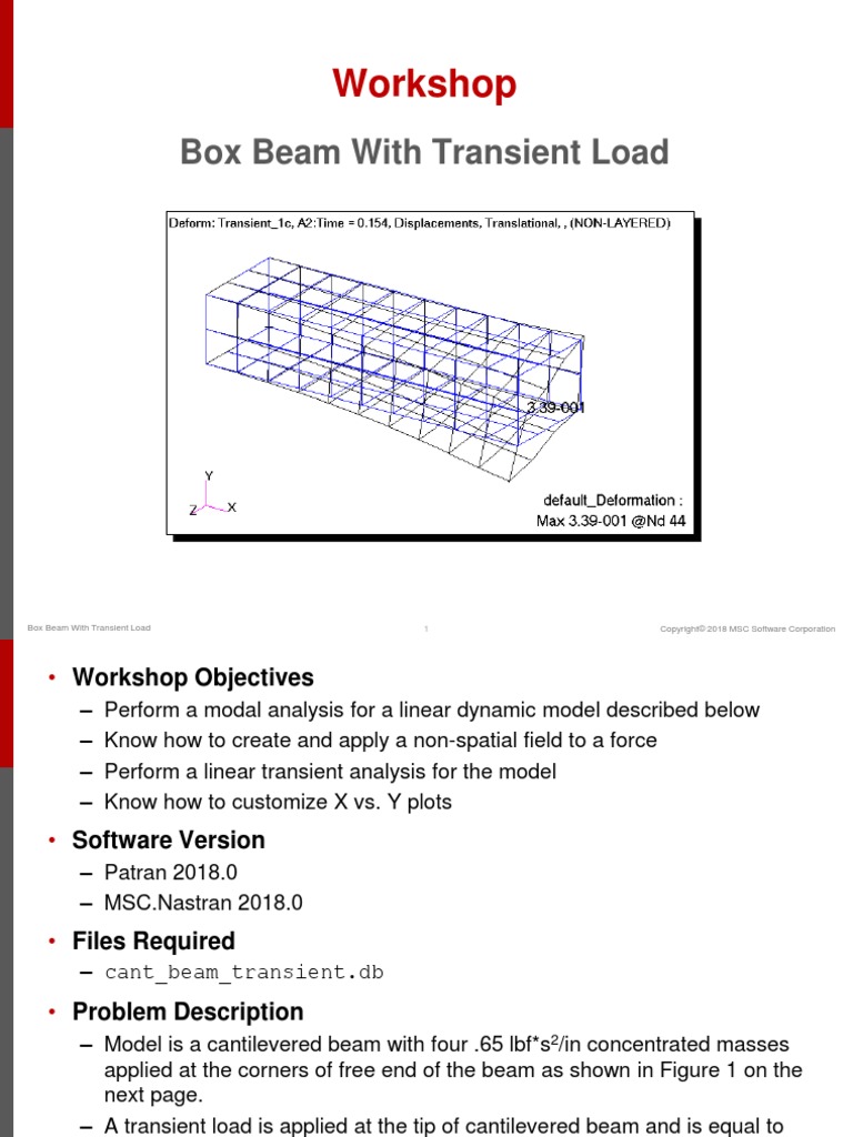 Box Beam With Transient Load | PDF | Beam (Structure) | Finite Element ...