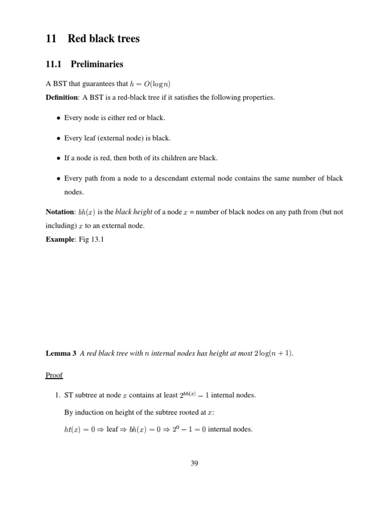 11 Red Black Trees 111 Preliminaries Pdf Algorithms And Data