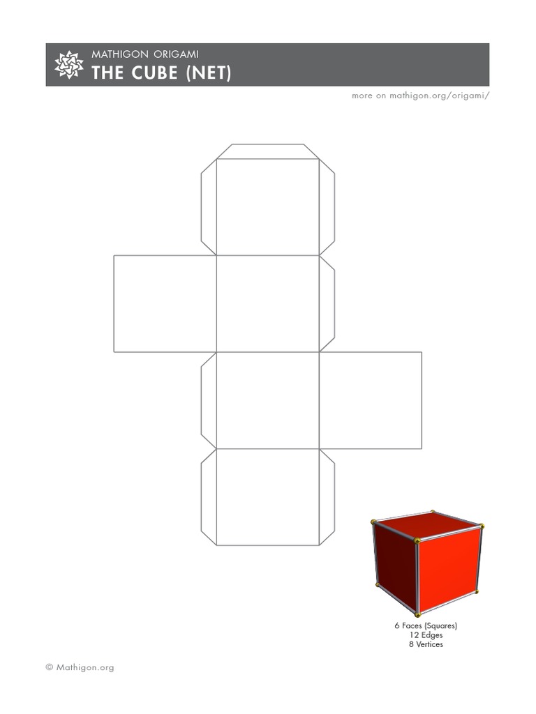 The Cube (Net) : Mathigon Origami | PDF