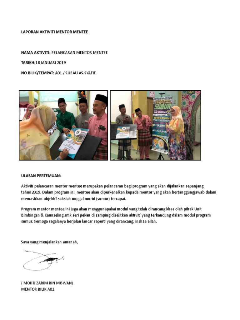 Laporan1 Aktiviti Mentor Mentee | PDF